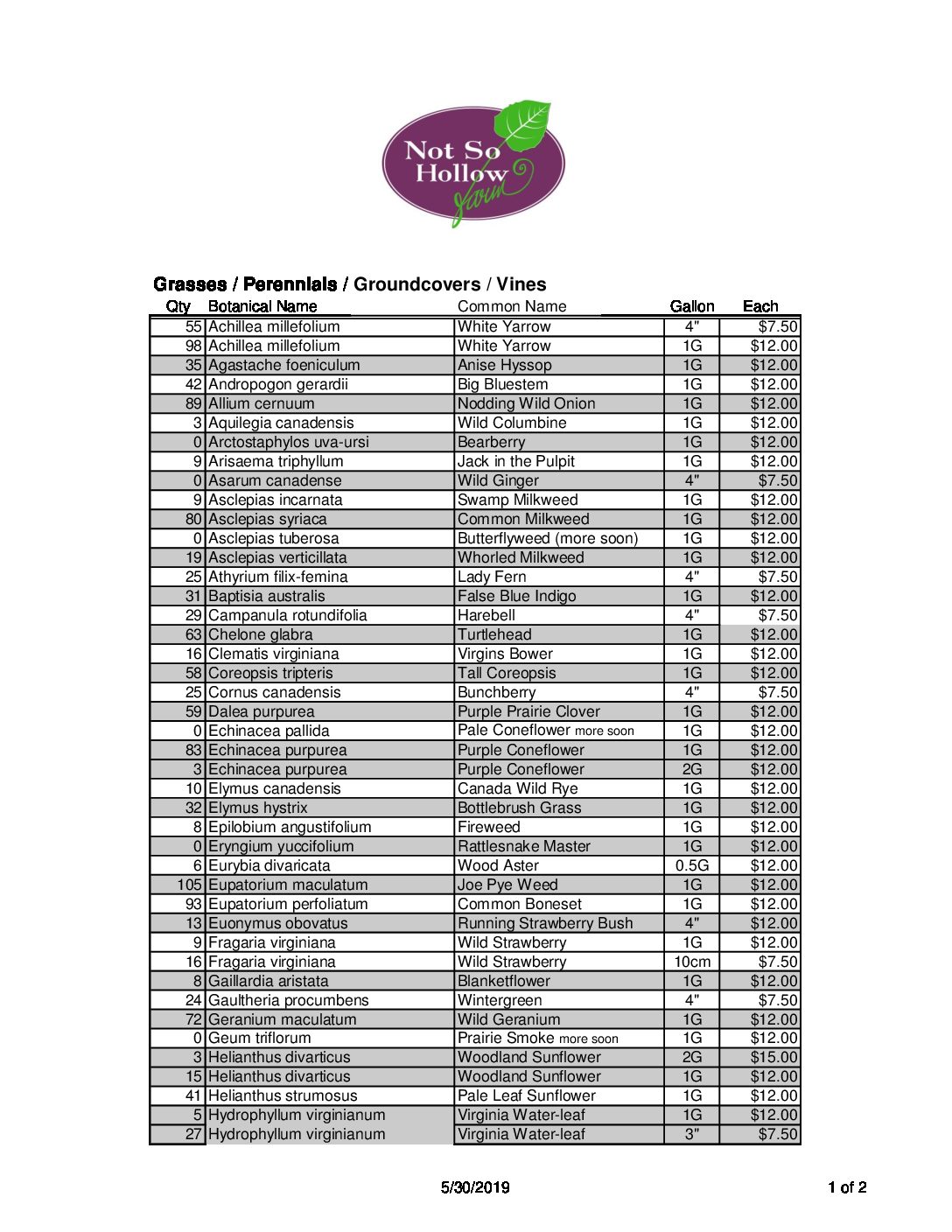 2019-05-30_Inventory List_Perennials — Ontario Native Plant Nursery